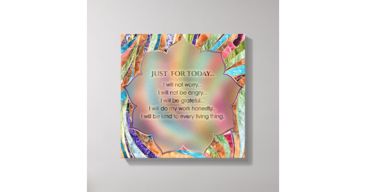 Reiki Principles - Reiki Precepts Canvas Print | Zazzle
