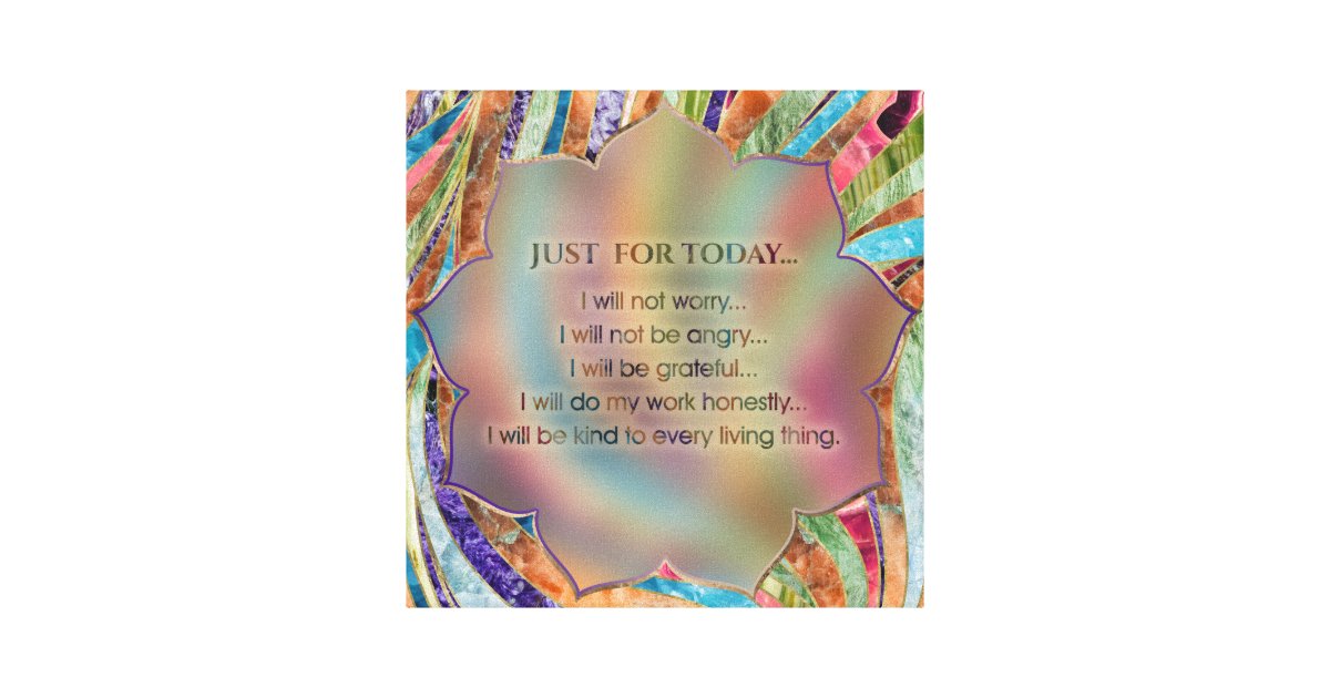 Reiki Principles - Reiki Precepts Canvas Print | Zazzle