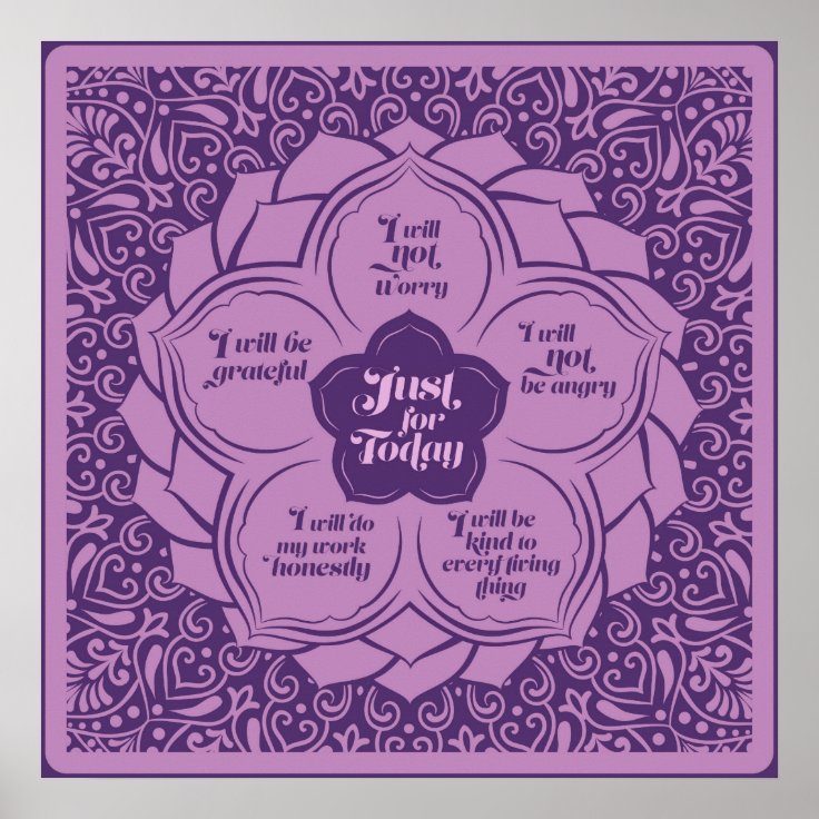 Reiki Principles - Reiki Precepts in Lotus Poster | Zazzle