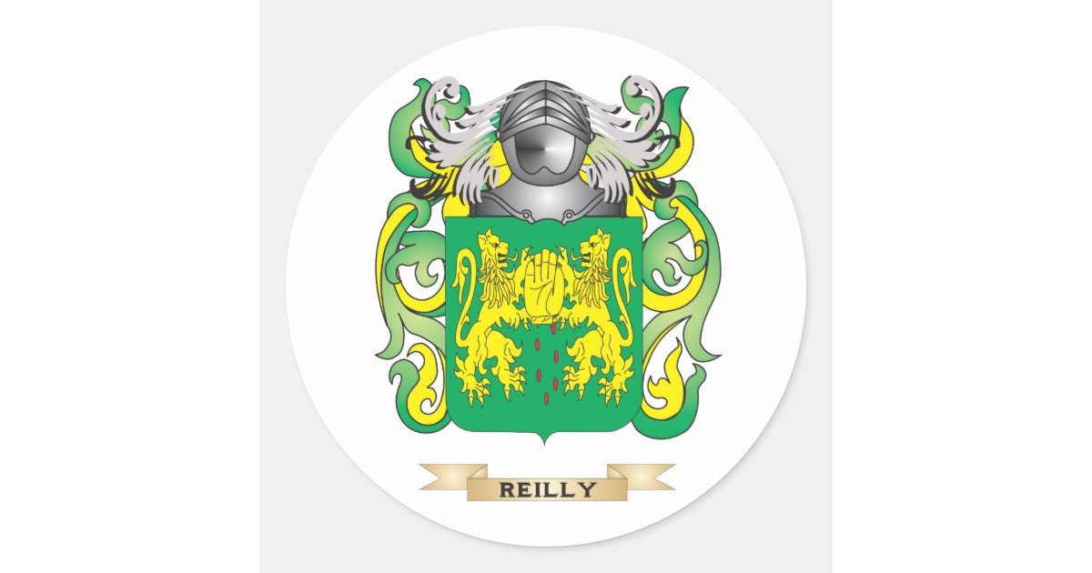 Reilly Coat of Arms (Family Crest) Classic Round Sticker | Zazzle
