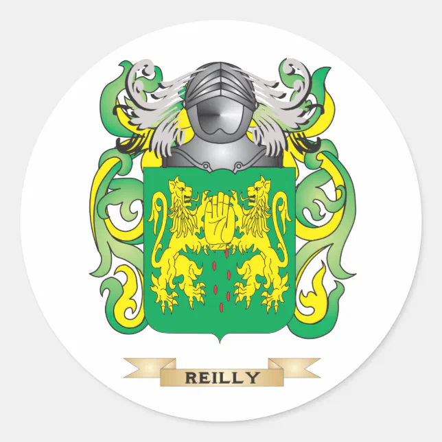 Reilly Coat of Arms (Family Crest) Classic Round Sticker | Zazzle