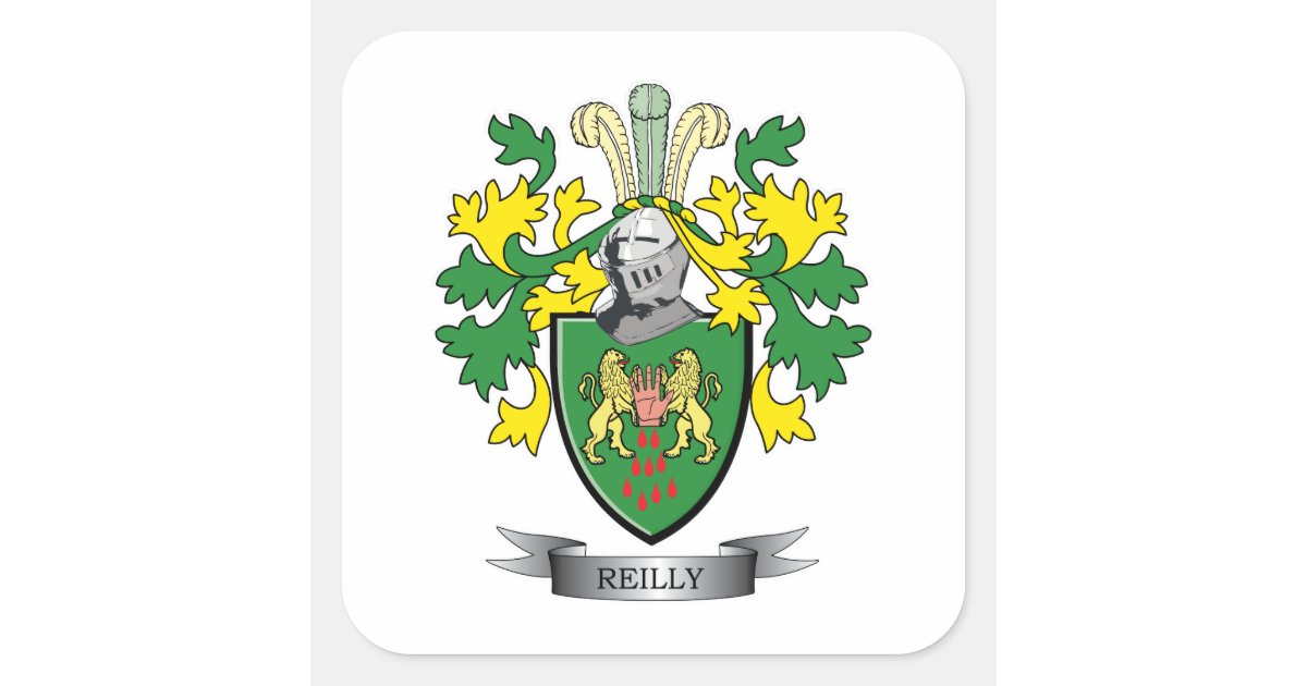 Reilly Coat of Arms Square Sticker | Zazzle