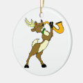 Reindeer And Saxophone Ceramic Ornament | Zazzle