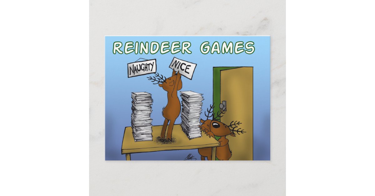 reindeer games 3 postcard | Zazzle