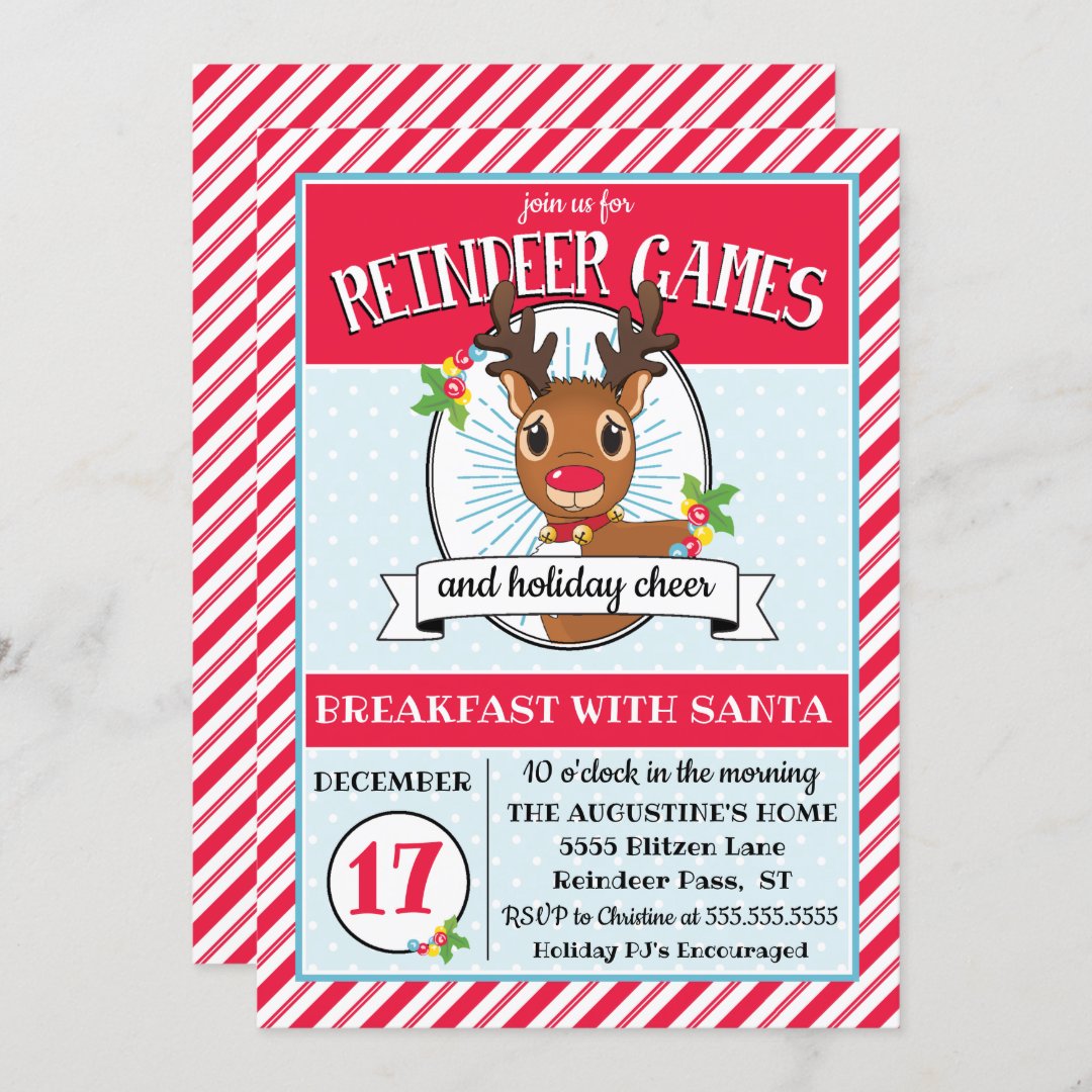 Reindeer Games Christmas Party Invitation | Zazzle