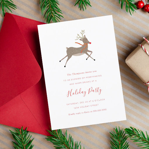 Reindeer Games Holiday Party Invitations | Zazzle