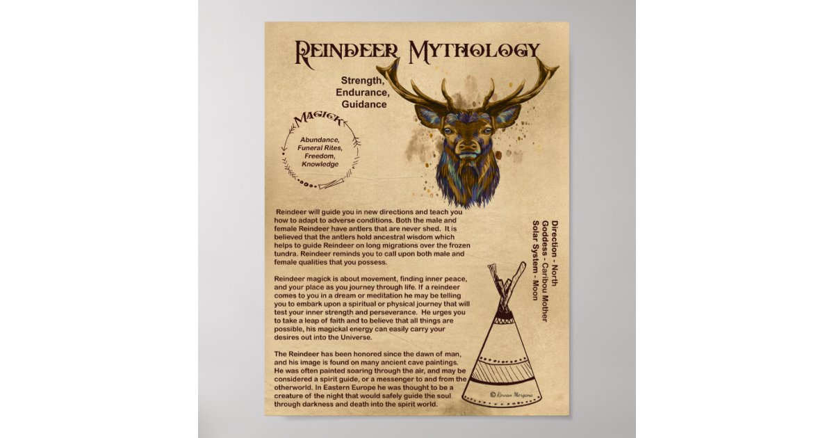 REINDEER MYTHOLOGY POSTER | Zazzle