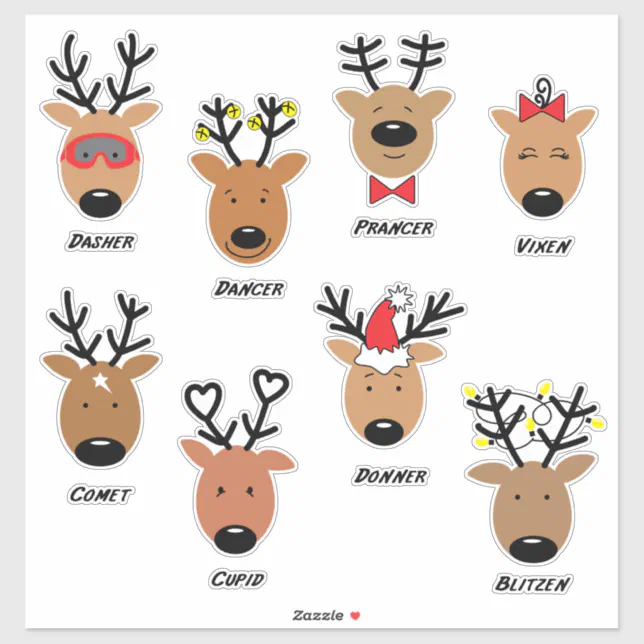 Reindeer Stickers! Sticker | Zazzle