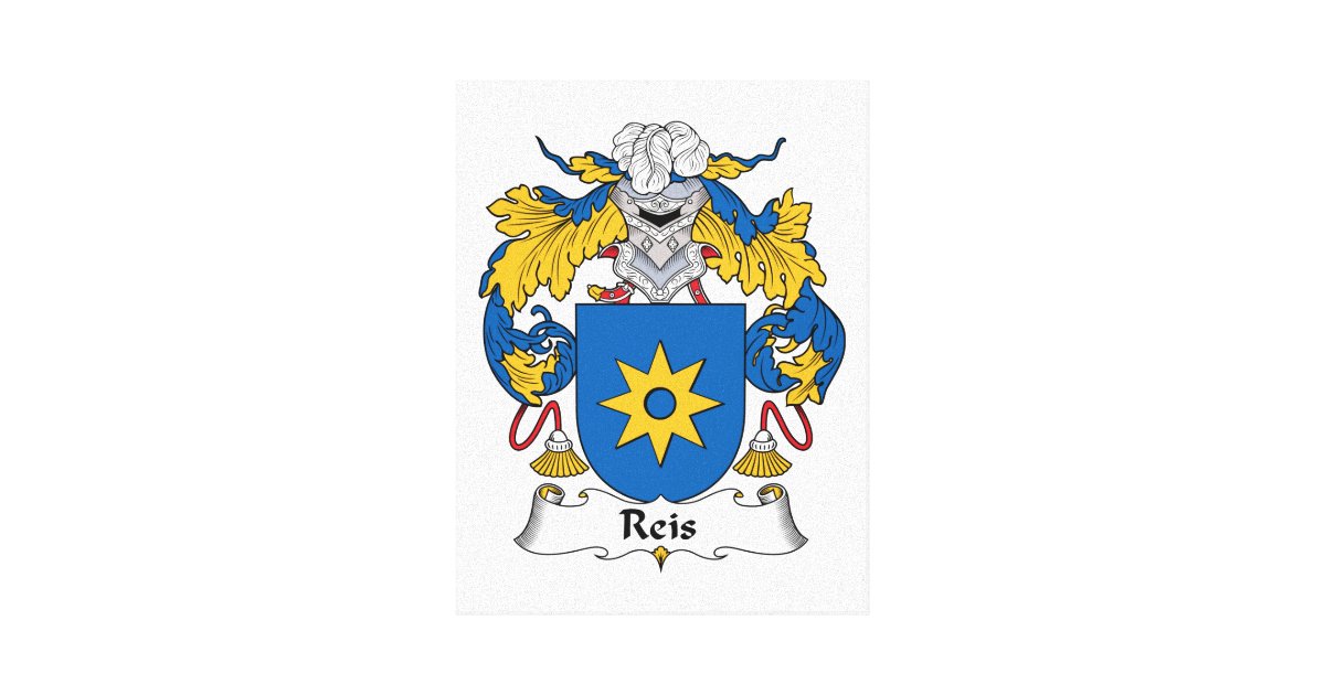 Reis Family Crest Canvas Print | Zazzle