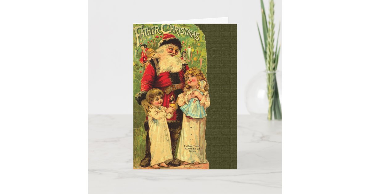 Reissue Victorian Father Christmas Card | Zazzle
