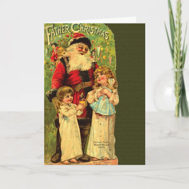 Reissue Victorian Father Christmas Card | Zazzle