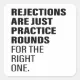 Rejection Encouragement Word Text Art Being Reject Square Sticker | Zazzle