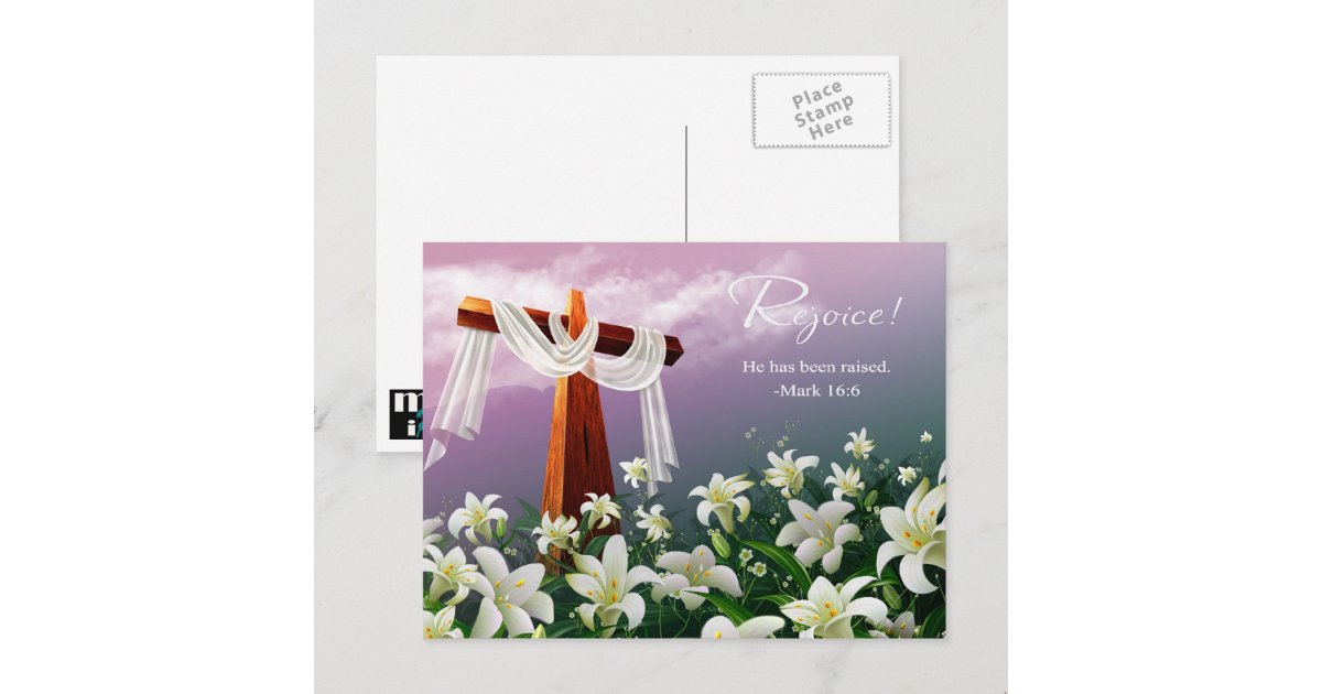 Rejoice. Christian Religious Easter Holiday Postcard | Zazzle