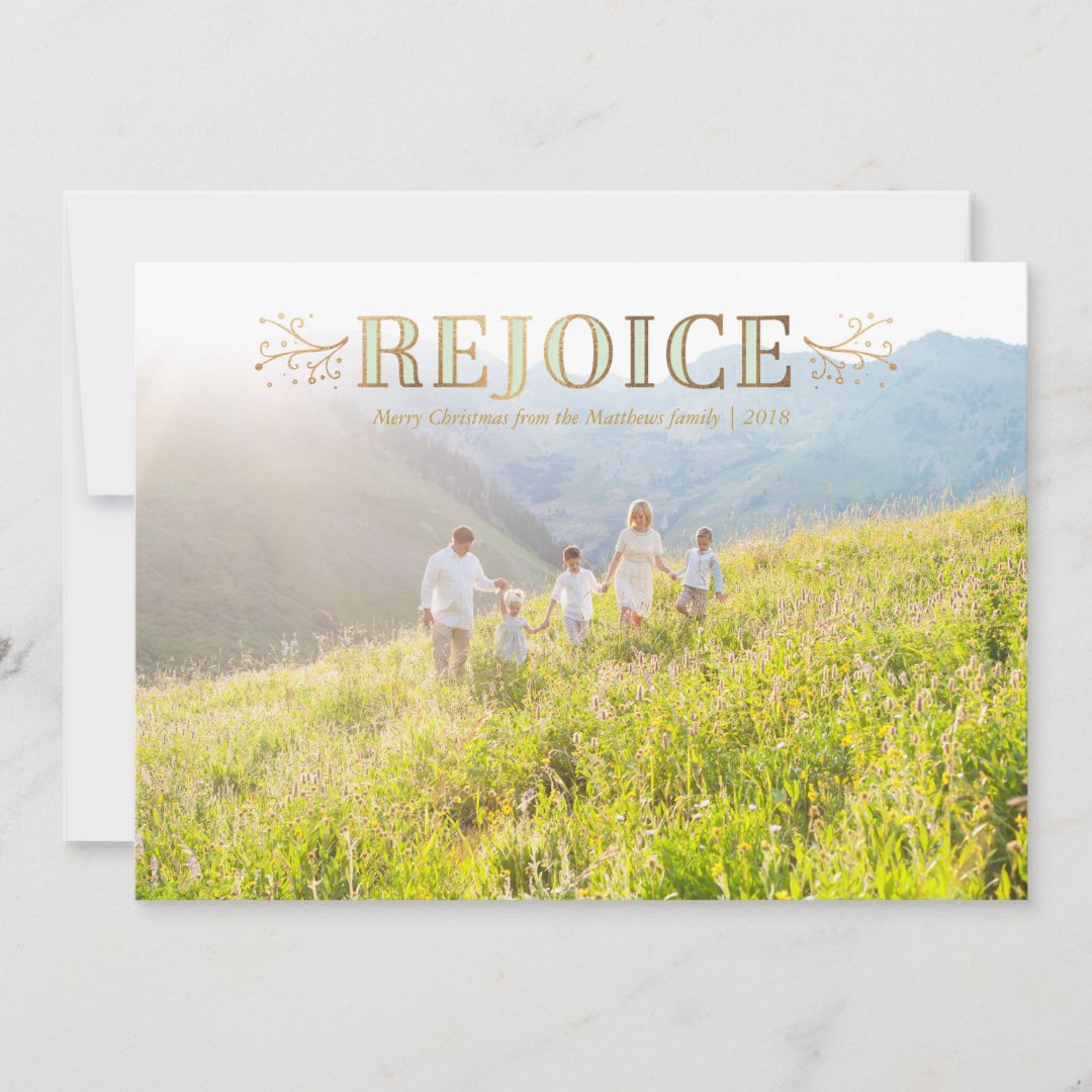 Rejoice Christmas Photo Card | Zazzle