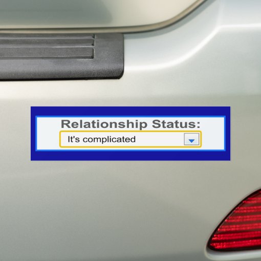 Relationship Status Its Complicated Design Bumper Sticker Zazzle