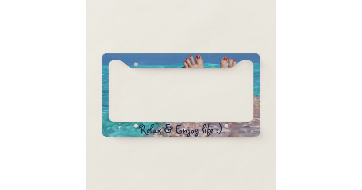 Relax and Enjoy in the Ocean License Plate Frame | Zazzle