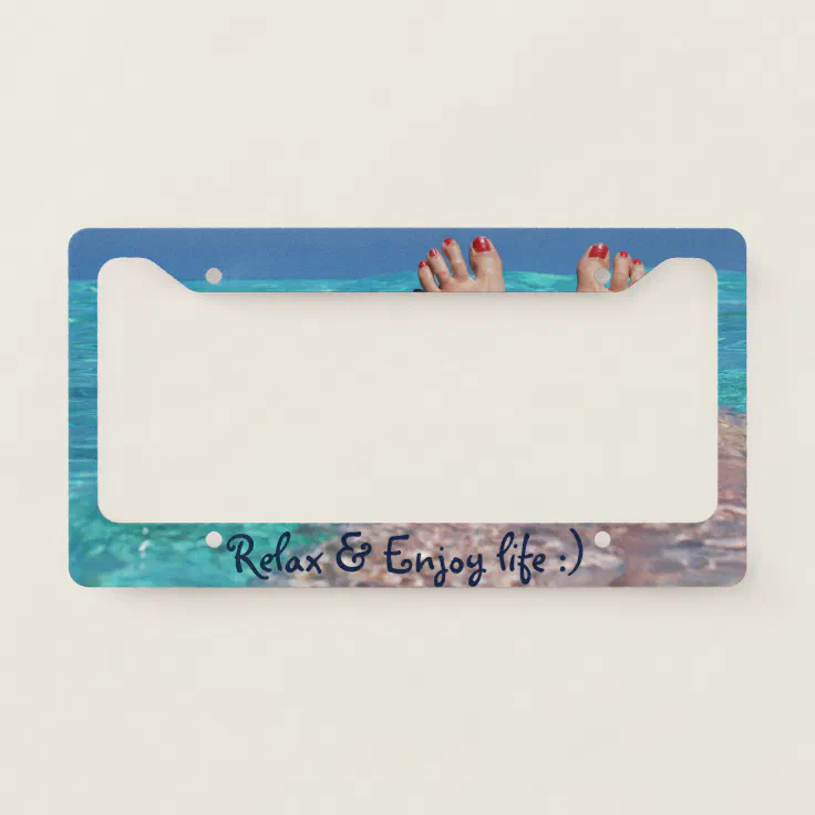 Relax and Enjoy in the Ocean License Plate Frame | Zazzle