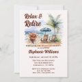 Relax and Retire Tropical Beach Womens Retirement Invitation | Zazzle