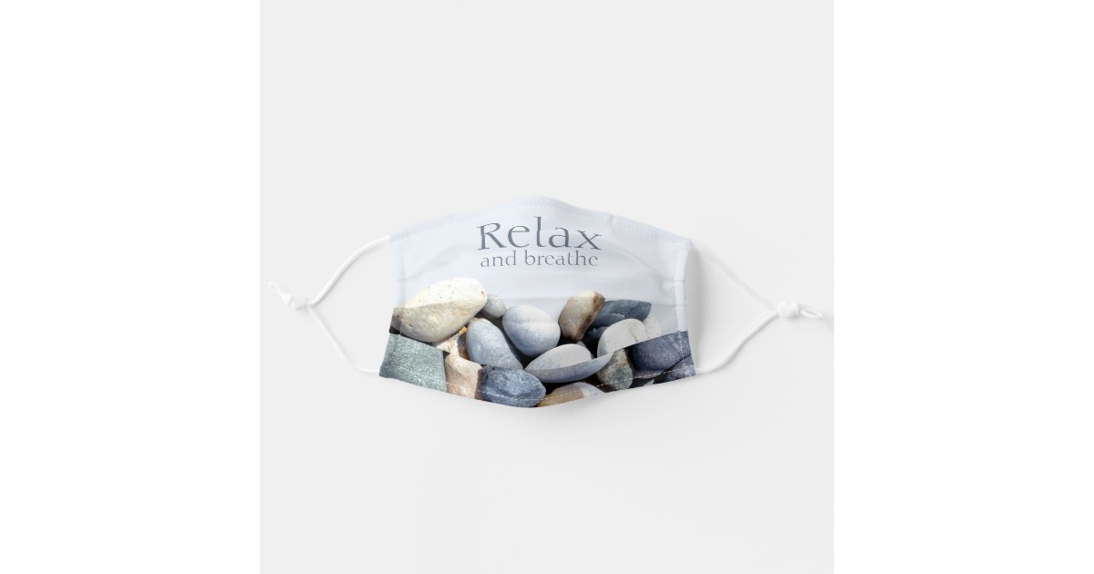 Relax! Inspirational Stylish Pebble Beach Stones Adult Cloth Face Mask ...