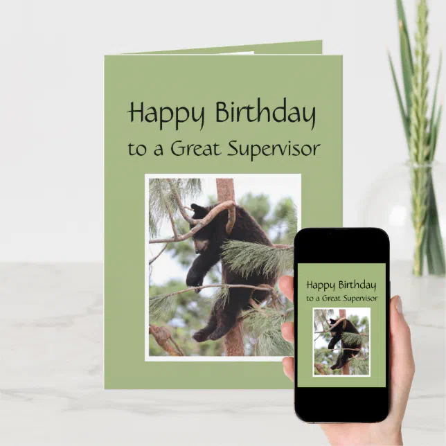 Relax it's Your Birthday Bear for Great Supervisor Card | Zazzle