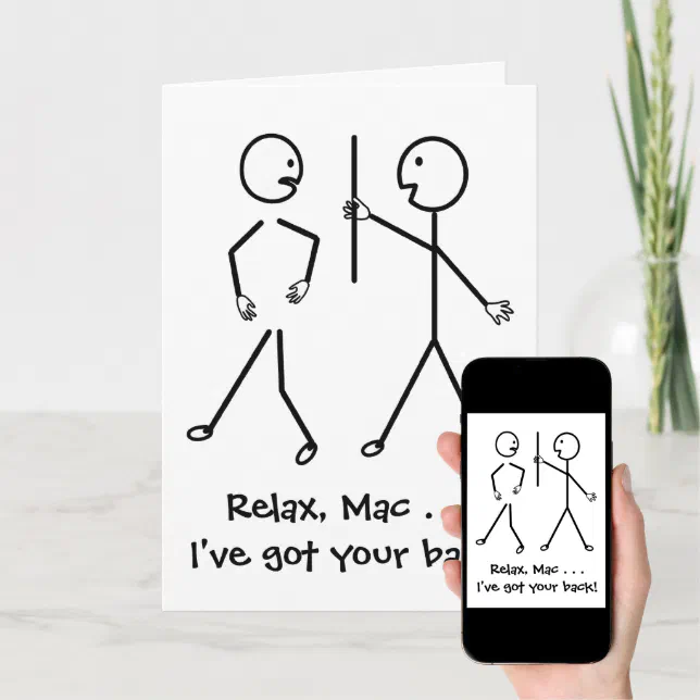 Relax, I've Got Your Back - Get Well Soon Card | Zazzle