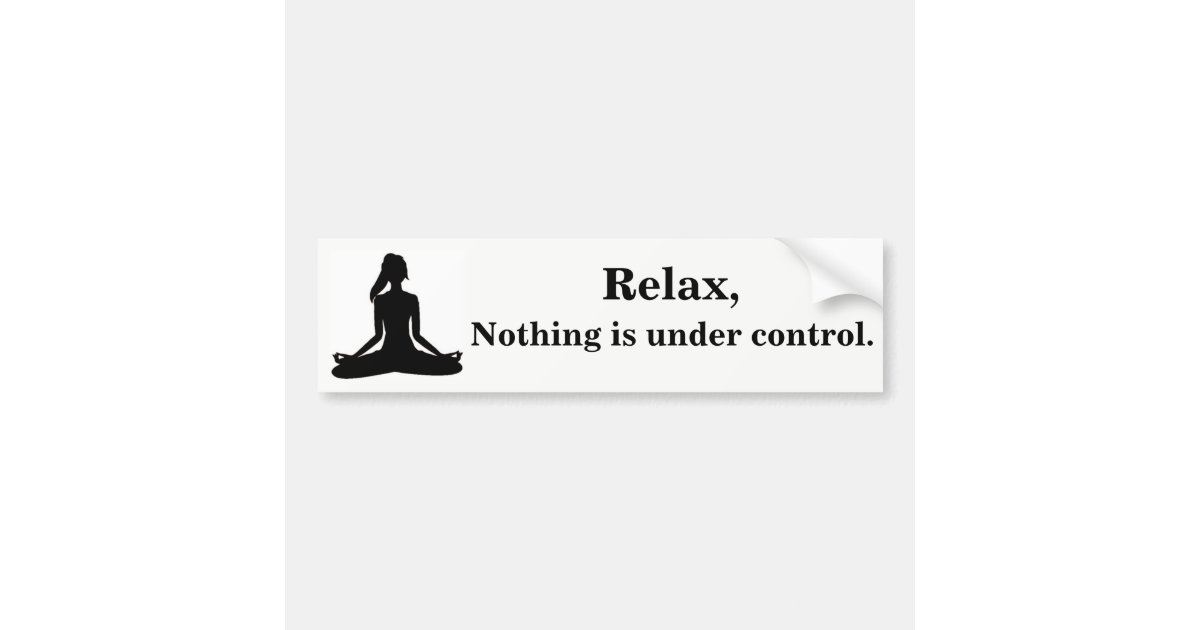 Relax, Nothing is under control. Bumper Sticker | Zazzle
