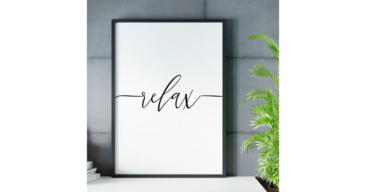Relax Scripture Bathroom wall art poster | Zazzle