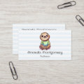 Relaxed Smiling Sloth sitting Cross-Legged Business Card | Zazzle