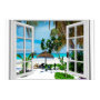 Relaxing Beach and Ocean Faux Window View Poster | Zazzle