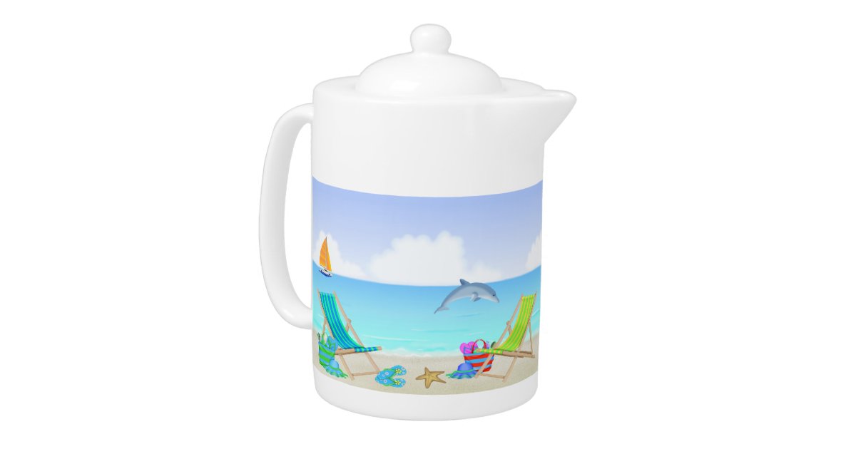 Relaxing Beach Teapot | Zazzle