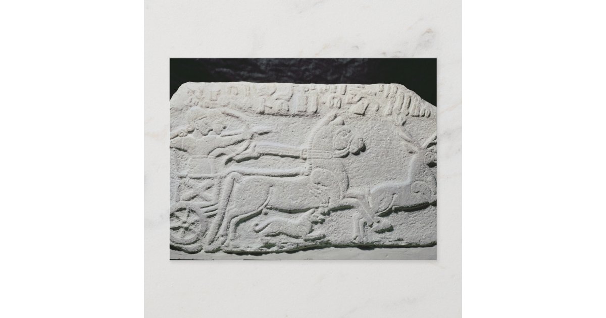 Relief depicting a deer hunt postcard | Zazzle