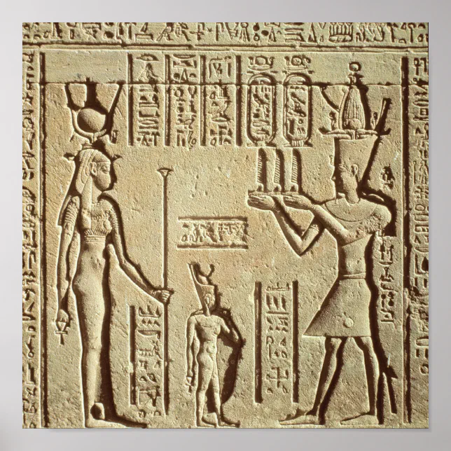 Relief depicting a pharaoh poster | Zazzle