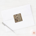 Relief depicting a warrior square sticker | Zazzle