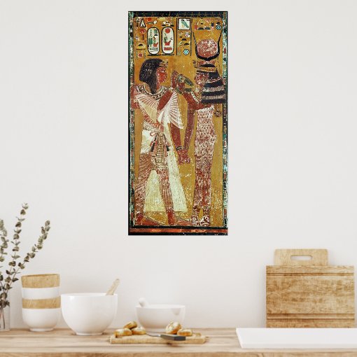 Relief depicting the Goddess Hathor placing Poster | Zazzle