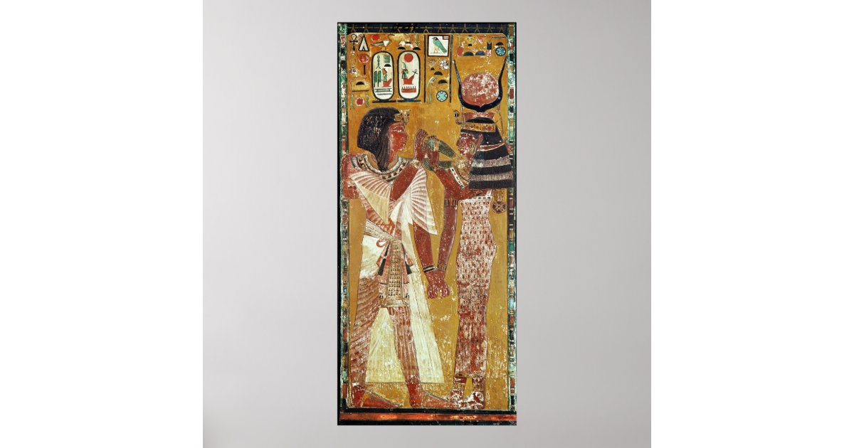 Relief depicting the Goddess Hathor placing Poster | Zazzle