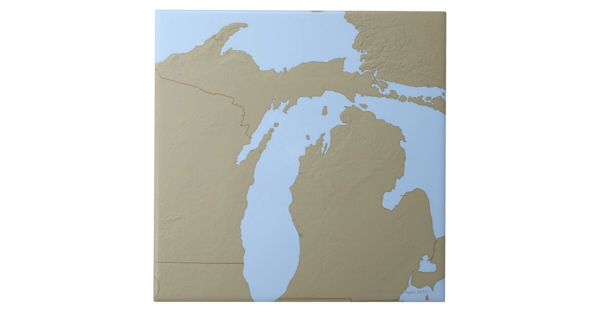 Relief Map of Michigan Ceramic Tile | Zazzle