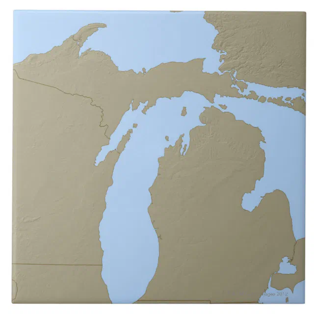 Relief Map of Michigan Ceramic Tile | Zazzle
