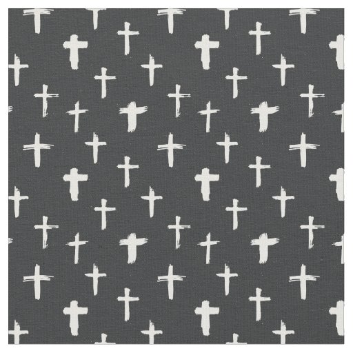 Religion Cross Pattern Fabric | Zazzle