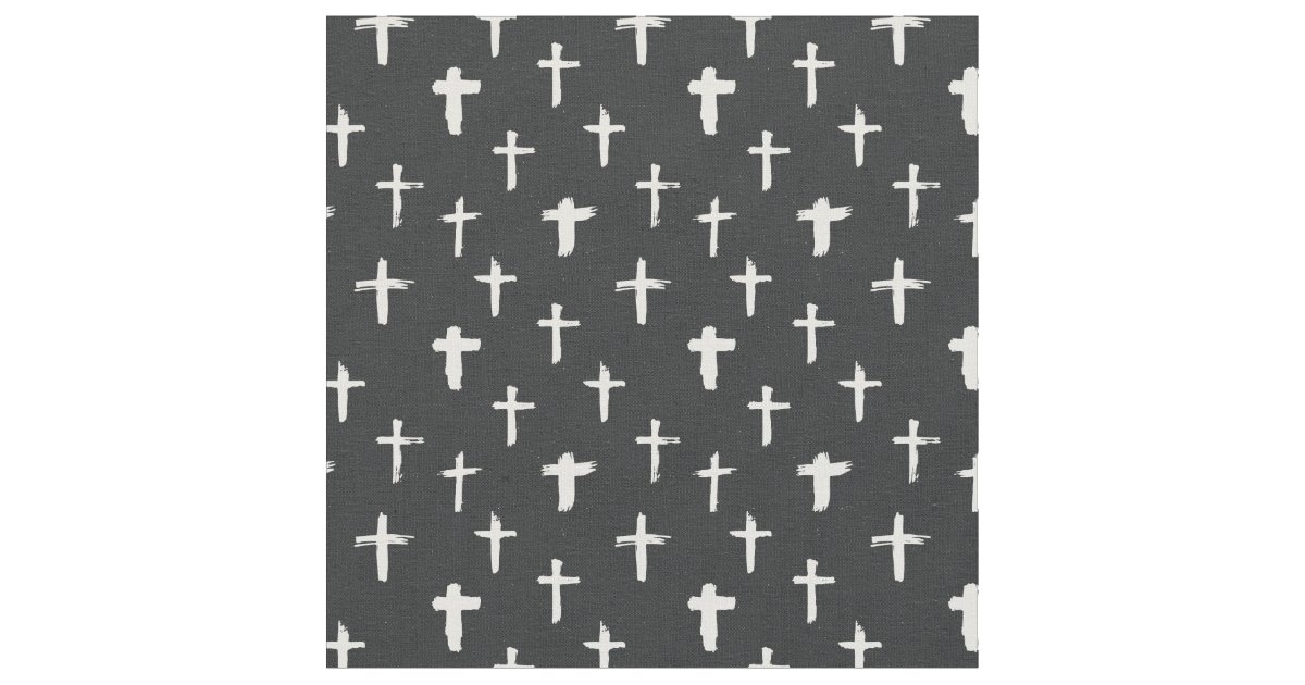 Religion Cross Pattern Fabric | Zazzle