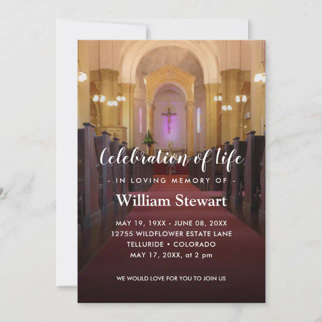 Religion Funeral | Celebration of Life Invitation | Zazzle
