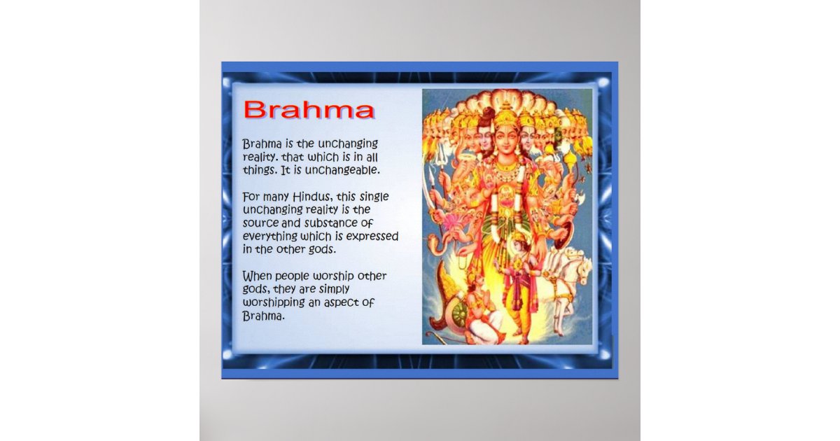 Religion, Hinduism, gods, Brahma Poster | Zazzle