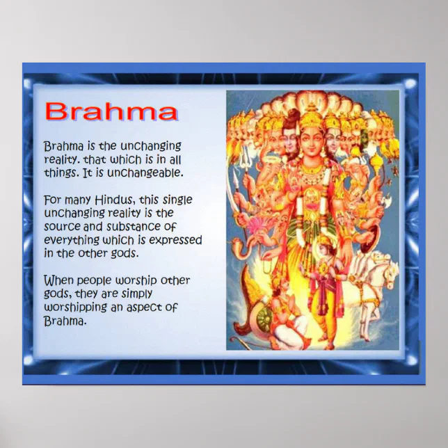 Religion, Hinduism, gods, Brahma Poster | Zazzle