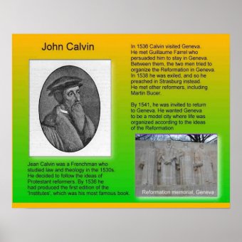 Religion, History Reformation "John Calvin" Poster | Zazzle