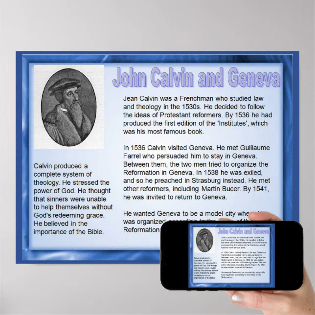 Religion, History, Reformation John Calvin Poster | Zazzle