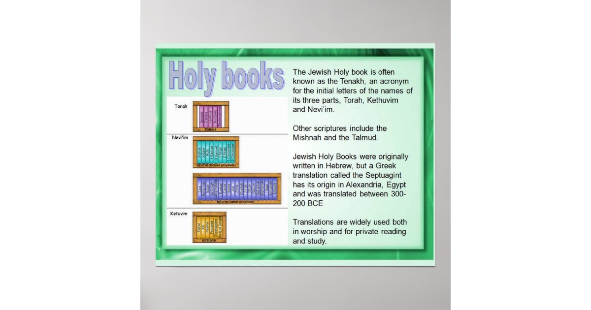 Religion, Judaism; Holy Books, Scripture Poster | Zazzle