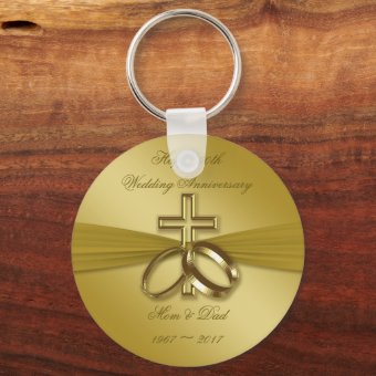 Religious 50th Wedding Anniversary Key Chain | Zazzle