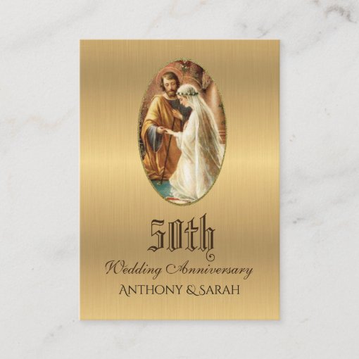 Religious 50th Wedding Anniversary Prayer Card | Zazzle