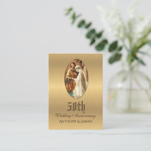 Religious 50th Wedding Anniversary Prayer Card | Zazzle