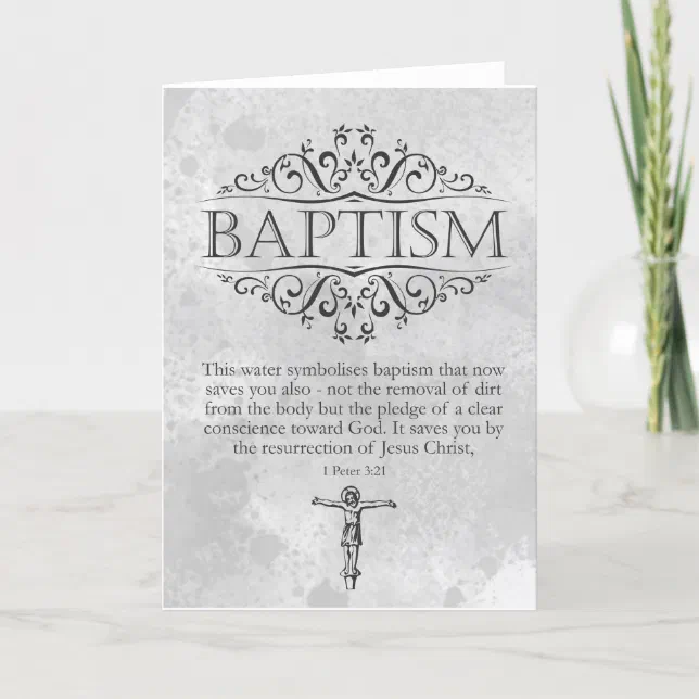 Religious Adult Baptism Card Bible Verse | Zazzle
