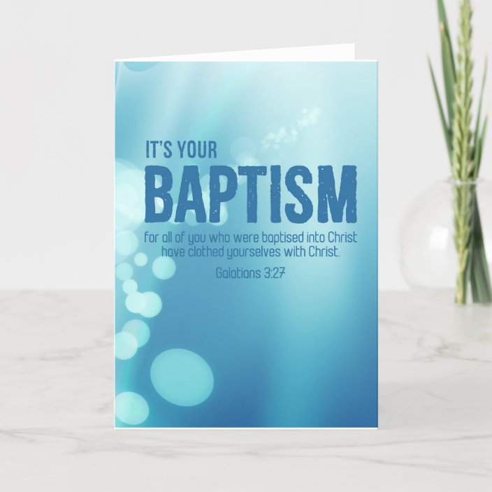 Religious Adult Baptism Card With Bible Verse | Zazzle.com